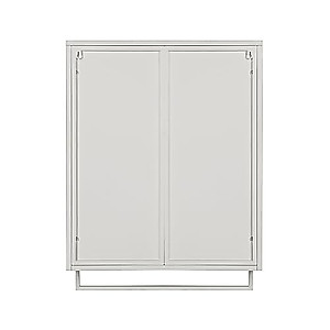 HomSof 23.62" Glass Doors Modern Two-Door Wall Cabinet with Featuring Two-Tier Enclosed Storage,an Open Shelf,and Towel Rack,for Entryway Living Room Bathroom Dining Room