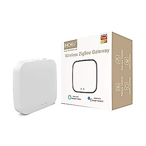 Moes Tuya Zigbee Hub Gateway, Smart Home Bridge Wireless Remote Controller, Compatible with Alexa/Google Assistant.Work with All Tuya ZigBee Smart Products (2.4G WiFi), 2MQTT, White