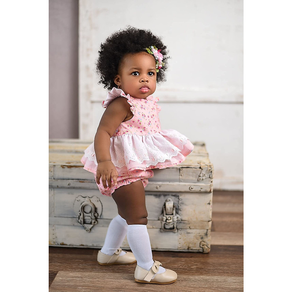 Jefferies Socks Unisex Baby Soft Nylon Knee High Socks 2 Pair Pack (Newborn - USA Shoe 0-1 - 1-3 Months, White)