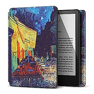 TNP Case for 6" All-New Kindle (2022 Release) 11th Generation Slim Cafe at Night Cover, Lightweight and Smart Protective Flip Case with Auto Sleep and Wake for 6-Inch Amazon Kindle E-Book Reader