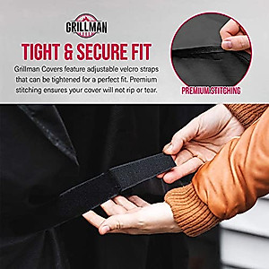 Grillman Premium Grill Caddy & Grillman Premium BBQ Grill Cover. Rip-Proof & Waterproof (58" L x 24" W x 48" H, Black)