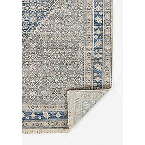 Momeni Izmir Polyester Traditional Indoor Area Rug, Blue, 8' X 10' (IZMIRIZ-03BLU80A0)