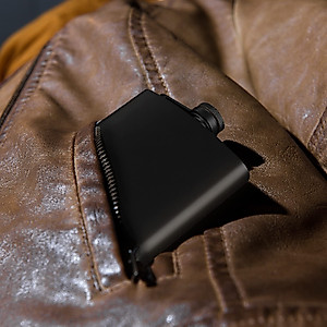 Hip Flasks for Liquor for Men 8 oz 12 Bulk with Funnel Set Black Matte Metal Stainless Steel for Drinking Whiskey Alcohol Groomsmen (Black Matte Cap)