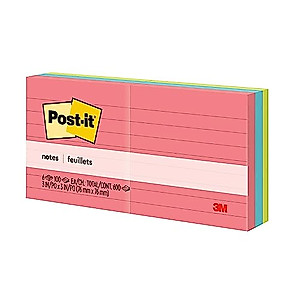 Post-it Notes, 3x3 in, 6 Pads, America's #1 Favorite Sticky Notes, Poptimistic Collection, Bright Colors (Magenta, Pink, Blue, Green), Clean Removal, Recyclable (630-6AN)