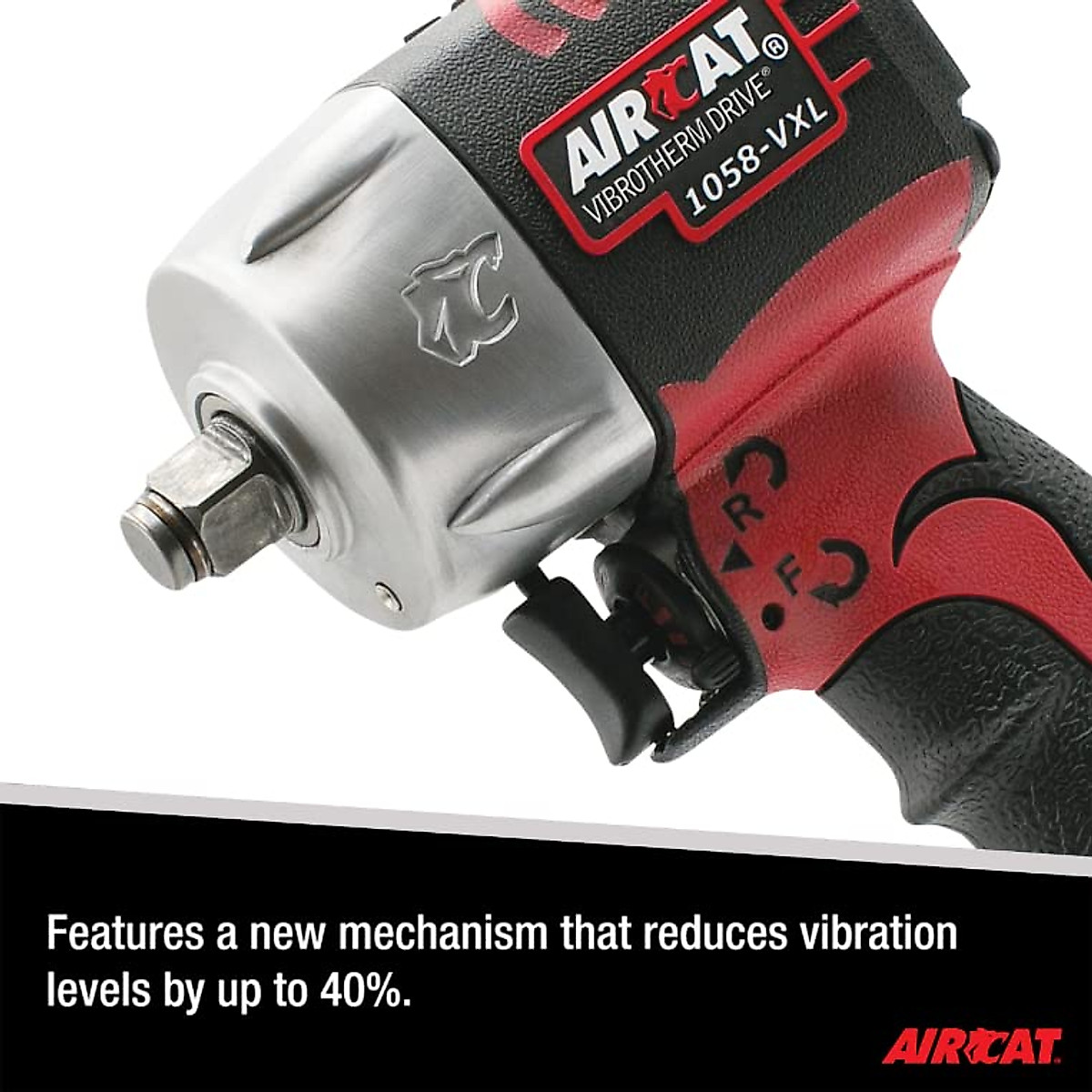 AIRCAT Pneumatic Tools 1058-VXL 1/2-Inch Vibrotherm Drive Composite Compact Impact Wrench 750 ft-lbs