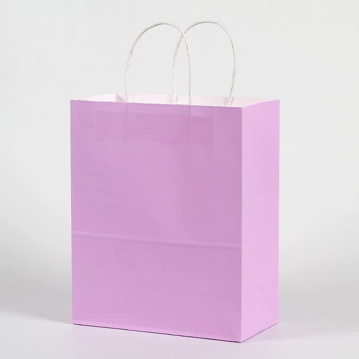 AZOWA Gift Bags Small Kraft Paper Bags with Handles (6.3 x 3.1 x 8.6 in, Pastel Purple, 12 CT)