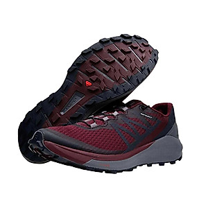 Salomon Sense Ride 4 Trail Running Shoes for Women, Wine Tasting/Quiet Shade/Ebony, 8