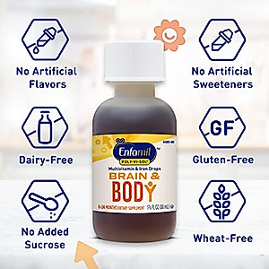 Enfamil Baby Vitamins Enfamil Poly-Vi-Sol 8 Multi-Vitamins & Iron Supplement Drops for Infants & Toddlers, Supports Growth & Development, 50 mL Dropper Bottle (Packaging May Vary)