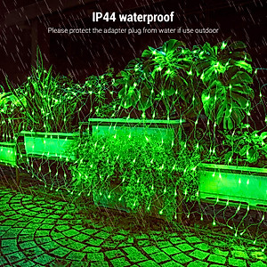 BrizLabs Green Net Lights Outdoor, 11.8ftx 4.9ft 360 LED Christmas Mesh Lights with Remote, 8 Modes Bush Net Sting Lights, Connectable Plugin Halloween Net Lights for Xmas St Patrick’s Day Tree Garden