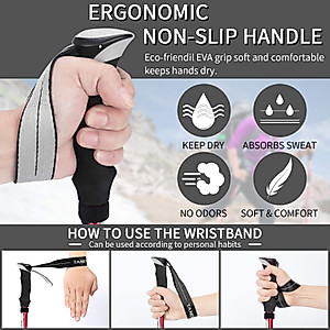 Esup Trekking Poles Collapsible Aluminum Alloy 7075 Hiking Poles 2pc Pack Adjustable Quick Lock for Hiking, Camping, Outdoor