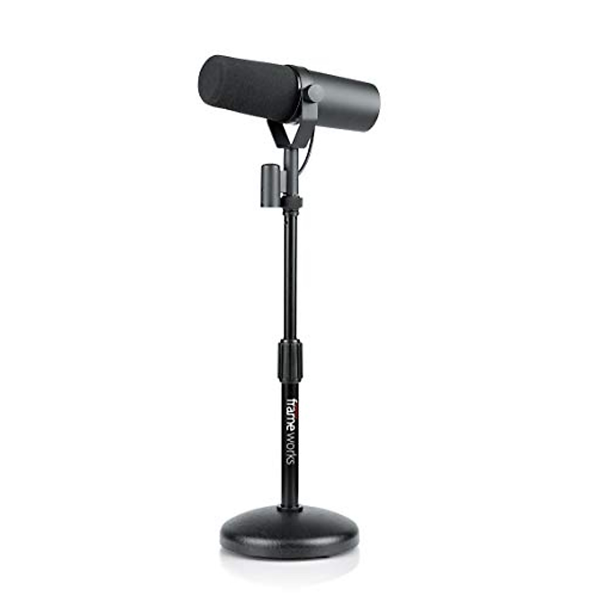 Gator Frameworks Desktop Microphone Stand with Round Weighted Base & Adjustable Height (GFW-MIC-0501)