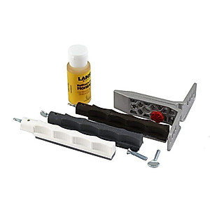 Lansky Natural Arkansas Sharpening System: Natural 3-Stone Arkansas Knife Sharpening Kit with Honing Oil- LKNAT