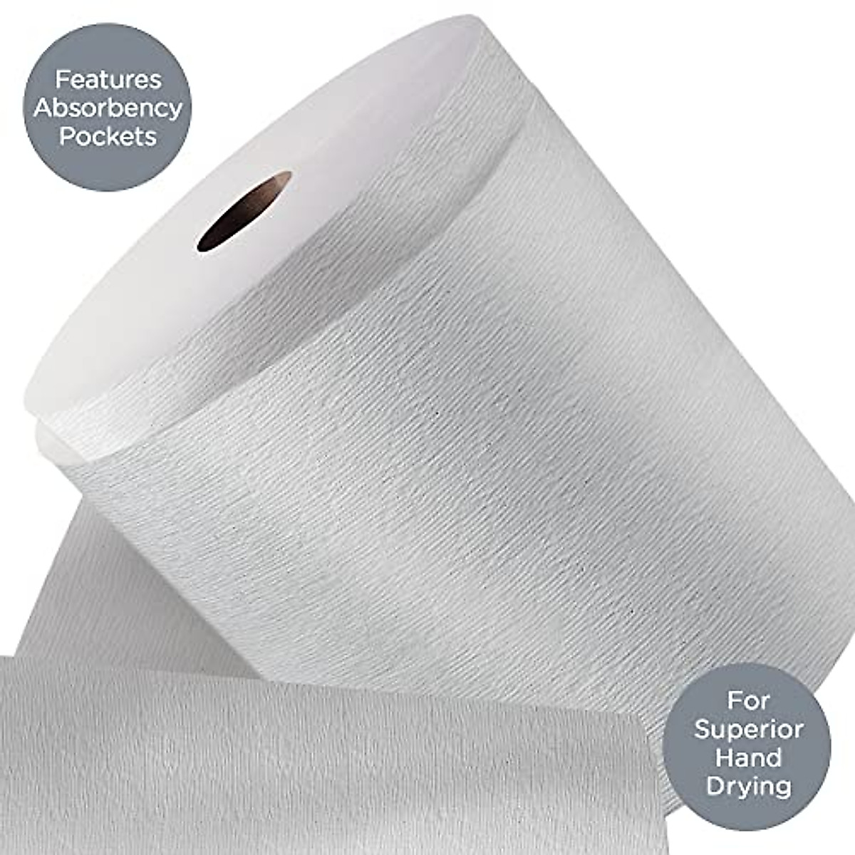 Kleenex Hard Roll Paper Towels (01080) with Premium Absorbency Pockets, 1.5" Core, White, 425'/Roll, 12 Rolls/Case, 5,100'/Case