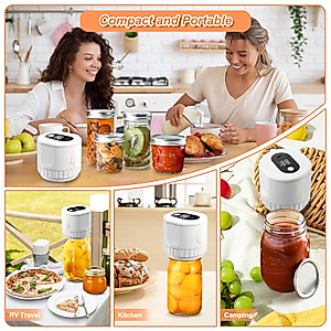 Mason jar Vacuum Sealer, Electric Mason Jar Vacuum Sealer Kit for Wide Mouth & Regular Mouth Mason Jars,for Food Storage and Fermentation (White)