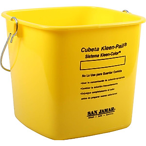 San Jamar Kleen-Pail® Plastic Cleaning Bucket 6 Quarts Yellow