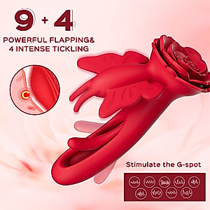 Flapping G Spot Vibrator for Women：‘’Layla‘’ Adult Rabbit Sex Toys with 9 Flapping Modes 4 Tickling Modes Waterproof Clitoralis Stimulator for Clit Nipple Anal Stimulation Rechargeable Adult Sex Toys