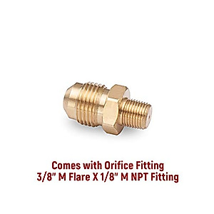 SHINESTAR 0-20 PSI Adjustable Propane Regulator with Hose (12FT), Perfect for Fire Pit, Turkey Fryer, Heater, Burner, Forge, Orifice Connector Included