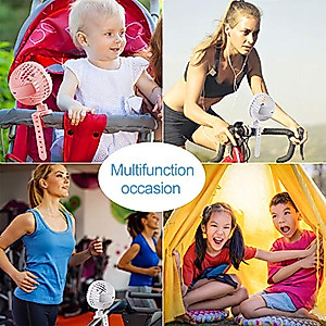 INNOLV Stroller Fan Clip on for Baby, Battery Operated Fans Portable Mini Handheld with Battery Powered and Flexible Silicon Strap,3 Speeds Personal Fan for Car Seat,Bike/Camping(White)