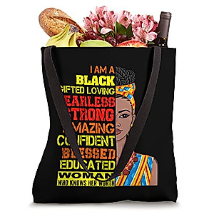 Inspirational Black Women Empowering Message Positive Pride Tote Bag