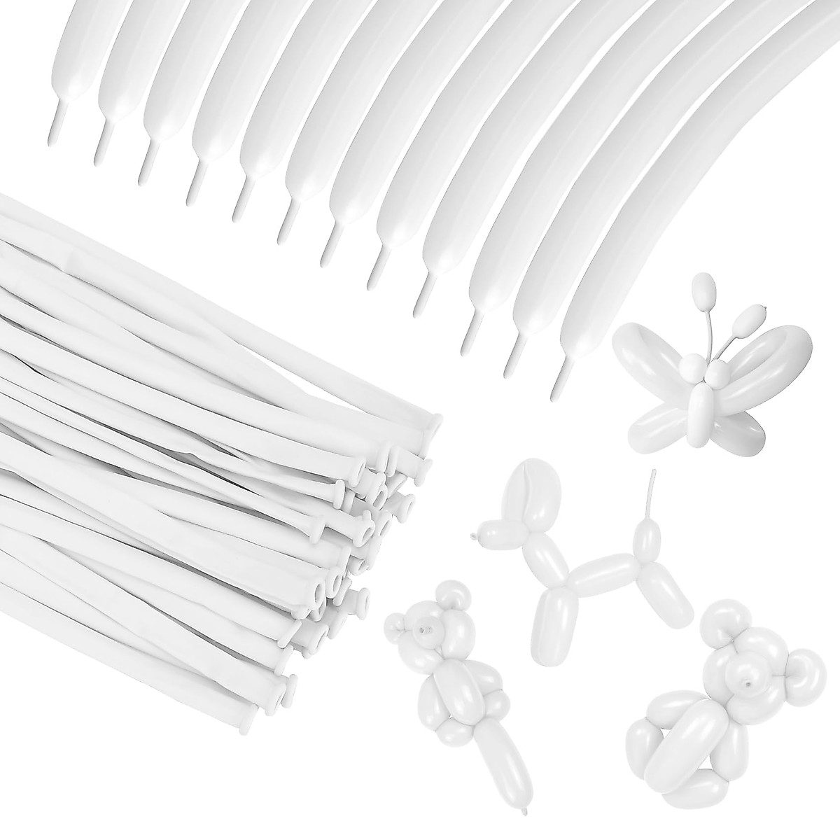 White Balloons 110pcs 260 Balloons Long Balloons Graduation Party Decorations 2024 Twisting Balloons Animal Balloons Wedding Balloons Long Balloons for Tying Balloon Arch Balloons for Balloon Arch