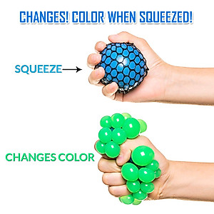 KELZ KIDZ Durable Mesh Squishy Balls Fidget Toy with Exclusive Sewn Mesh! (4 Pack Gift Pack!)