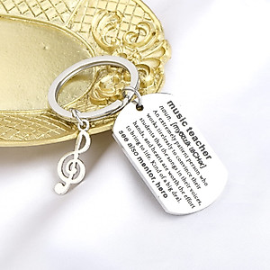 WSNANG Music Teacher Keychain Music Teacher Appreciation Gift Music Note Jewelry Gift for Music Instructors (Music Teacher DT)