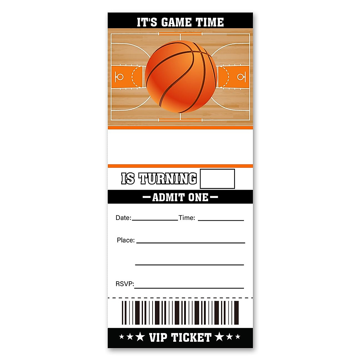 VAHATAN Basketball Birthday Party Invitations 20 Pack Basketball Theme Ticket Invitations with Envelopes Invites Cards