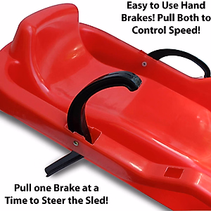 Flexible Flyer Winter Heat Snow Sled. Plastic Sno Slider Bobsled, 38 x 18 x 7 inches