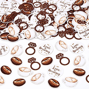 Coffee Bridal Shower Decorations - 200PCS Coffee Confetti, Love is Brewing Bridal Shower Decorations, Coffee Table Decorations for Love is Brewing Wedding Shower Engagement Party