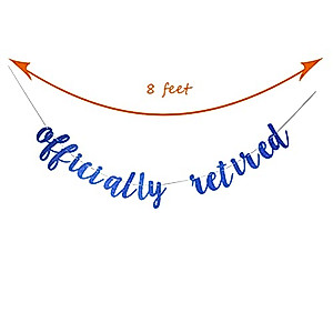 Starsgarden Retirement Party Banner, Happy Retirement, I'm Retired, Goodbye Tension Hello Pension, Goodluck We Will Miss You Retirement Party Hanging Paper flag(Blue Retired)