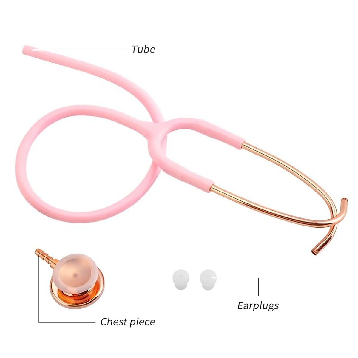 professoRs Pink Stethoscope for Students Nurse Doctor, Beautiful Gold-Plated Stetho for Clinical Use, Professional high-sensitivity fiber membrane, Double Sided Stethoscope by professoR