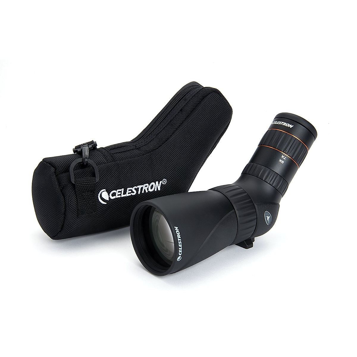 Celestron – Hummingbird 56mm Angled Spotting Scope – Ultra Portable Micro Spotting Scope – 9-27x Zoom Eyepiece – Fully Multi-coated and ED Glass Optics – Rubber Armored – Tripod Adaptable