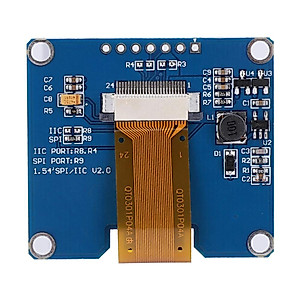 1.54 Inch OLED Module 128 x 64 White Yellow Blue SSD1309 Driver I2C Interface Display Module (White)