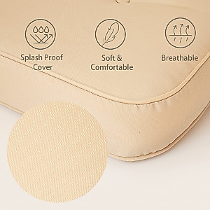 Barton 2-Person Rocking Love Seats Glider Swing Bench/Rocker for Patio, Yard with Soft Cushion, Beige