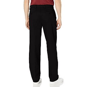 Dockers Men's Classic Fit Signature Khaki Lux Cotton Stretch Pants-Pleated (Regular and Big & Tall), Black, 36W x 32L