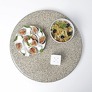 Cappuccino, Gloss, 16", Cultured Granite, Crater, Lazy Susan, Turntable