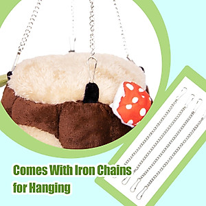 Aichillatum Guinea Pig Hideout Hamster Cage Accessories,Stump Style Soft Washable Hedgehog,Ferret,Rat Hammock for Cage,Chinchilla,Ferret, Bunny Bed,Small Animal Houses & Habitats(S)