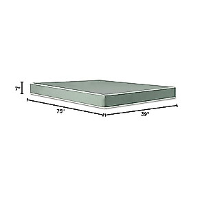 Treaton, 7-Inch Medium Firm Double Sided Tight top Foam Rolled Vinyl Mattress, Twin