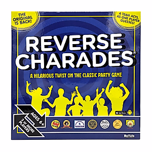 Buffalo Games - Reverse Charades - A Hilarious Twist On The Classic Party & Family Game - Great Party Game - Prompts for All Difficulty Levels - Ages 6 and Up
