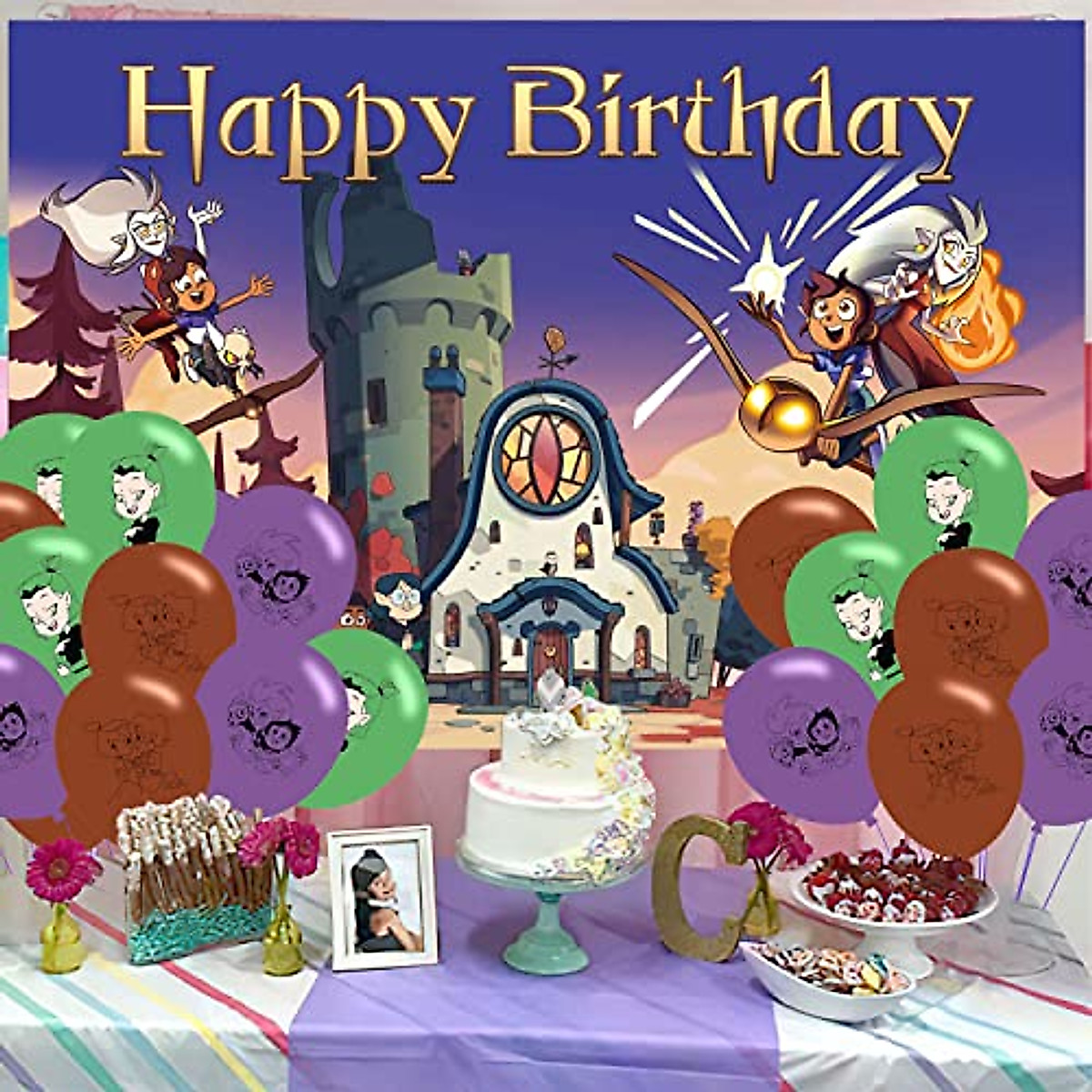 The owl House Backdrop Birthday Banner for The owl House Birthday Party Supplies The owl House Photograph Background Photo Booth 5x3ft