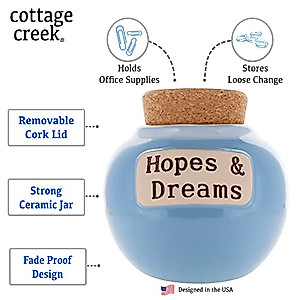 Cottage Creek Hopes and Dreams Jar, Ceramic Keepsake Jar, Wedding Wishes, Friend Gifts