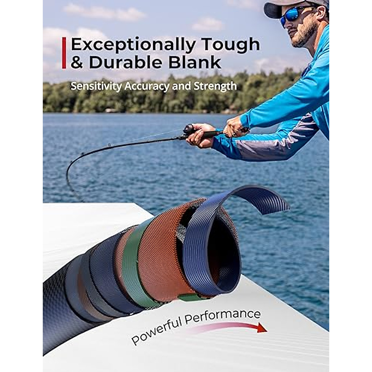 Piscifun Torrent Baitcasting Reel and Rod Combo, 7' MH M 2Pcs Baitcaster Rod and 18Lbs Carbon Fiber Drag, 7.1:1 Right Handed Baitcasting Fishing Reel