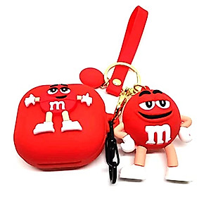 Cute Silicone Case for Samsung Galaxy Buds Live/Buds pro/Buds2 Case Wireless Bluetooth Earphone Case Protective Case Box Bag with Matching Pendant Gifts for Boys and Girls (Red)