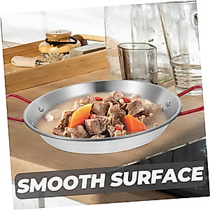 IMIKEYA Kitchen Supplies Stir Frying Pans with Steamer Enameled Steel Paella Pan Wok Frying Pan Cooking Pan Frypan Non Stick Fry Pan Stainless Cookware Non Stick Paella Pan Skillet Silver