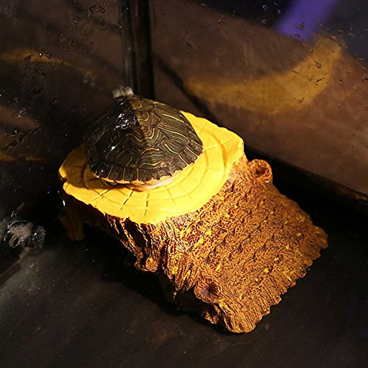 OMEM Natural Reptile Basking Ramp Terraces Resin Made (Tree Stump)