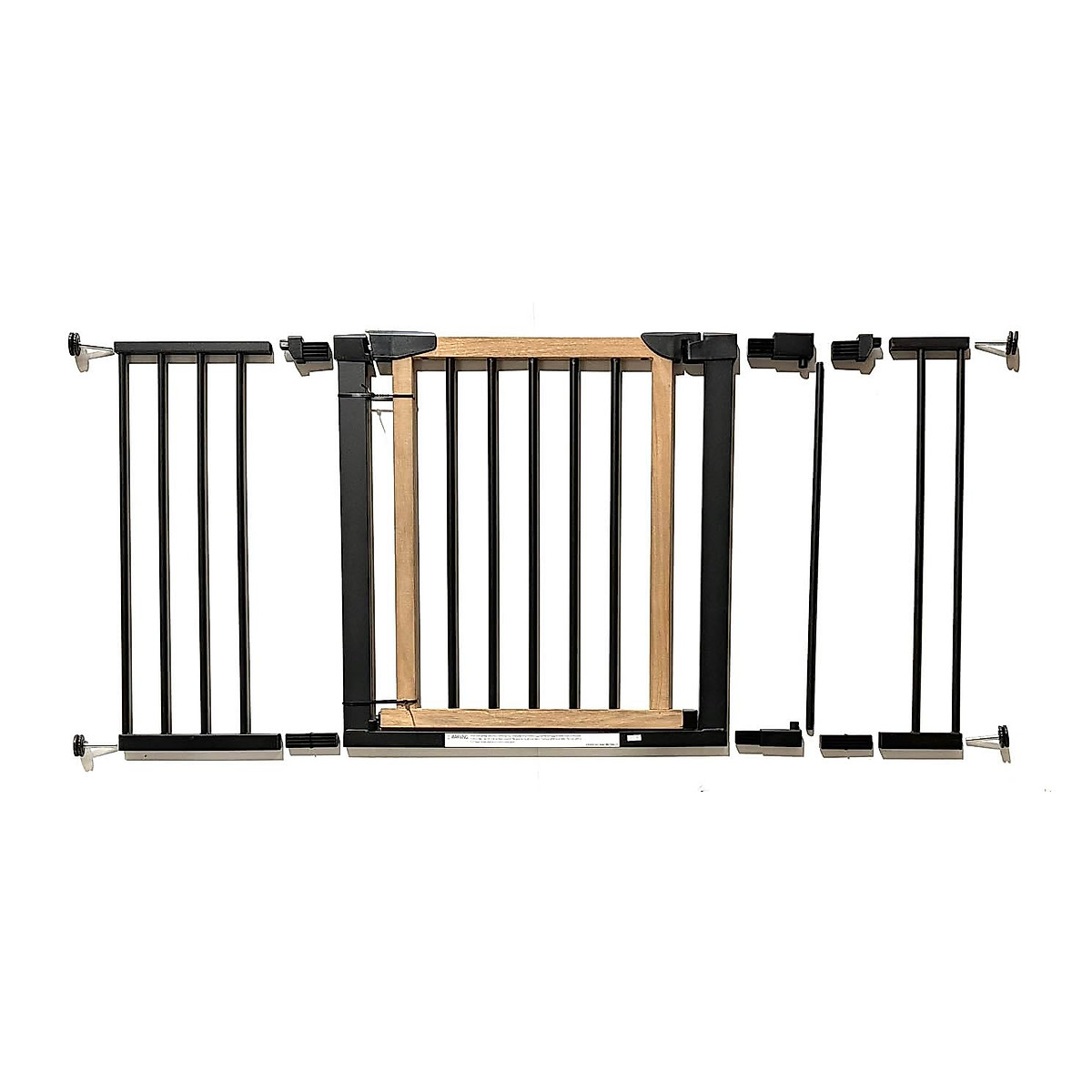 NMN Designs Logan Dog Gate - Indoor Pet Barrier and Wooden Dog Gate with Walk Through Swinging Door - Pressure Mounted for Walls and Stairs - Puppy Gates for The House - Expandable 29.5" to 51.5"