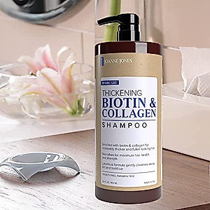 Joanne Jones Thickening Biotin & Collagen Shampoo, 960ml/32 fl oz, Noticeably Thicker and Fuller Looking Hair, Cruelty Free, Paraben Free