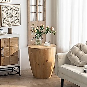 Wetiny 21.06" Vintage Style Bucket Shaped Coffee Table for Office, Dining Room and Living Room