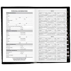 AT-A-GLANCE Monthly Planner, January 2018 - January 2019, 3-1/2" x 6-1/8", Black (7006405)