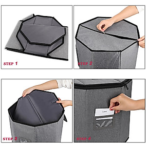 Risapor Hat Storage Box, Hat Boxes for Women/Men Storage,Foldable Travel Hat Box with Lids,Large Hat Boxes,Stuffed Animal Toy Storage,Hat Storage Organizer for Hanging on Suitcase (1)